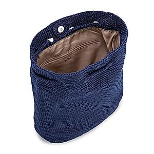 The Sak Crochet Craze Dylan Backpack, Large Lightweight Bag with Dual Straps, Denim