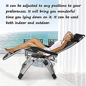 MKYOKO Garden Lounge Chair Oversize Folding Lounger, Adjustable Recliner Outdoor Reclining Beach Desk Garden Lounger with Cushions (B D)