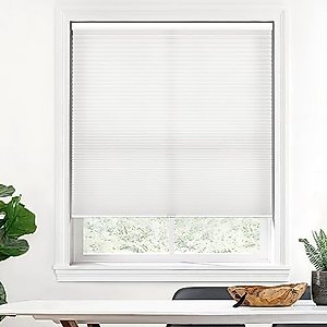 LazBlinds Cordless Cellular Shades, Light Filtering 1.5 inch Honeycomb Shades Pleated Blinds for Window Size 19" W x 36" H, White
