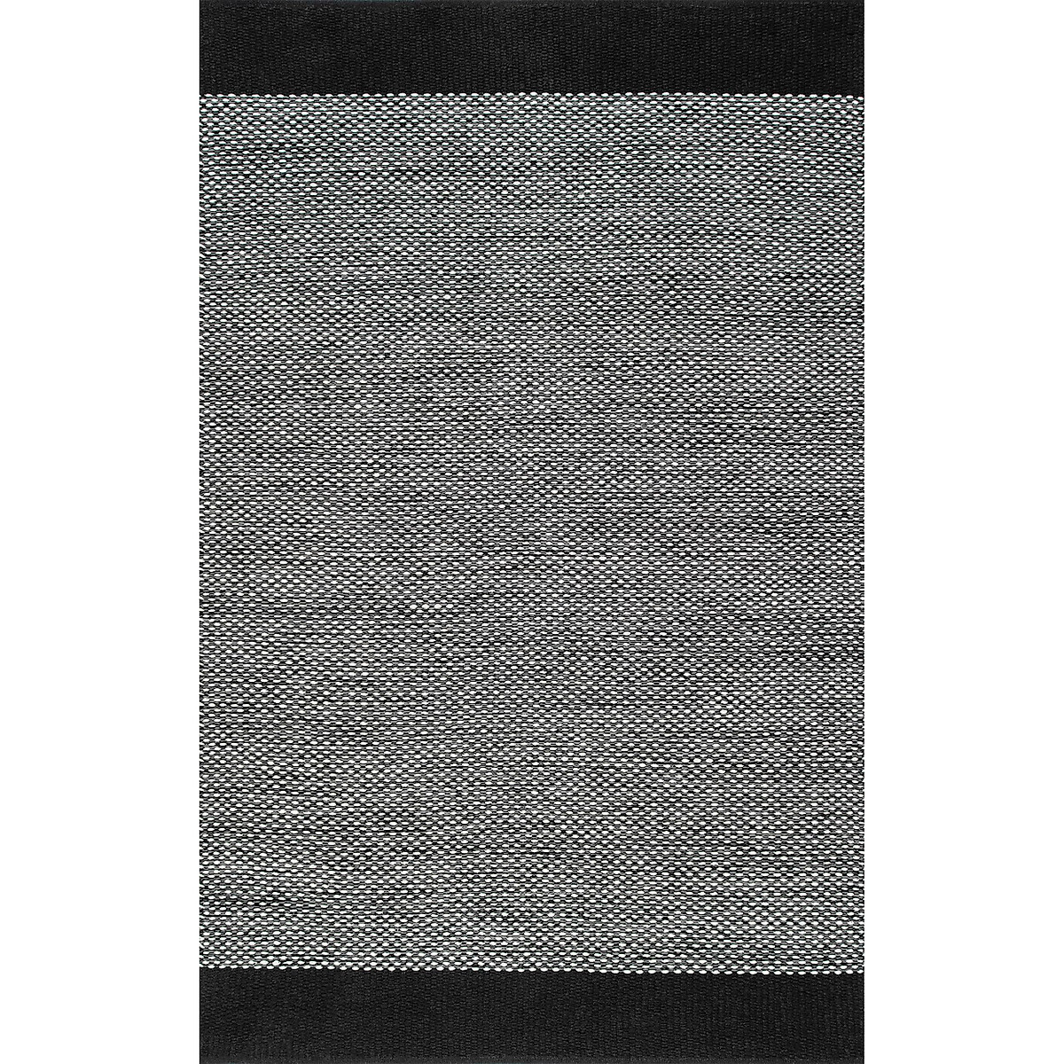 nuLOOM Noura Simple Cotton Flatweave Area Rug, 8x10, Black