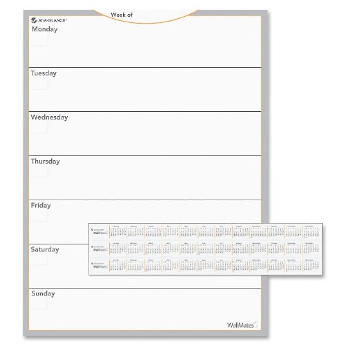 AT-A-GLANCE WallMates Dry-Erase Weekly Planning Surface, 24" x 18", Large, Undated, Self-Adhesive (AW503028)