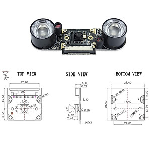 SaiDian 1Set OV5647 1080p 5MP Night Vision Camera Video Webcam Sensor Infrared Light Module with Camera Cable for Raspberry Pi Zero/Zero W Pi 4B 3B+