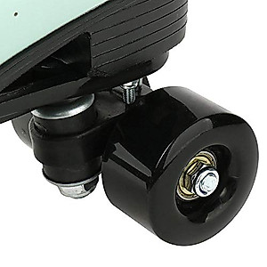 XUDREZ Roller Skates for Women Cozy Green PU Leather High-top Roller Skates for Beginner, Professional Indoor Outdoor Double-Row Roller Skates with Shoes Bag (Black Wheel,39)