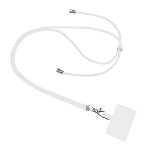 4pcs Universal Cell Phone Lanyard Neck Strap Key Ring Badge ID Holder w/Clear Patch (4PCS White)