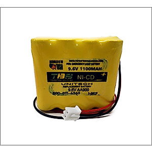 Replacement for Unitech AA900mAh 9.6V Battery Emergency Light 9.6V 1.1Ah NiCD