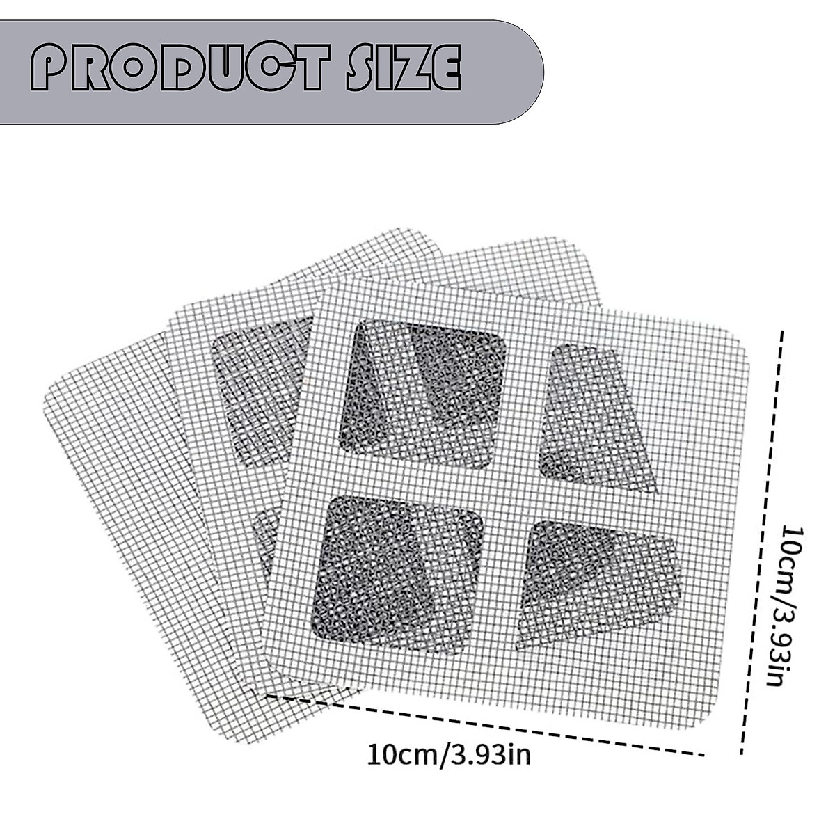 30 PCS Pack, 4" X 4" Disposable Shower Drain Mesh Strainer, Multifunctional Shower Drain Cover Hair Catcher for Bathroom Laundry Bathtub Kitchen Sink, Hair Drain Sticker for Human and pet