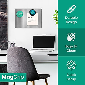 MagGrip GripPlate Stainless Steel Plate Spice Jar Grips | Easily attach over 6 Large 6.5 x 9 Inches | Any Space, Any Place not Included