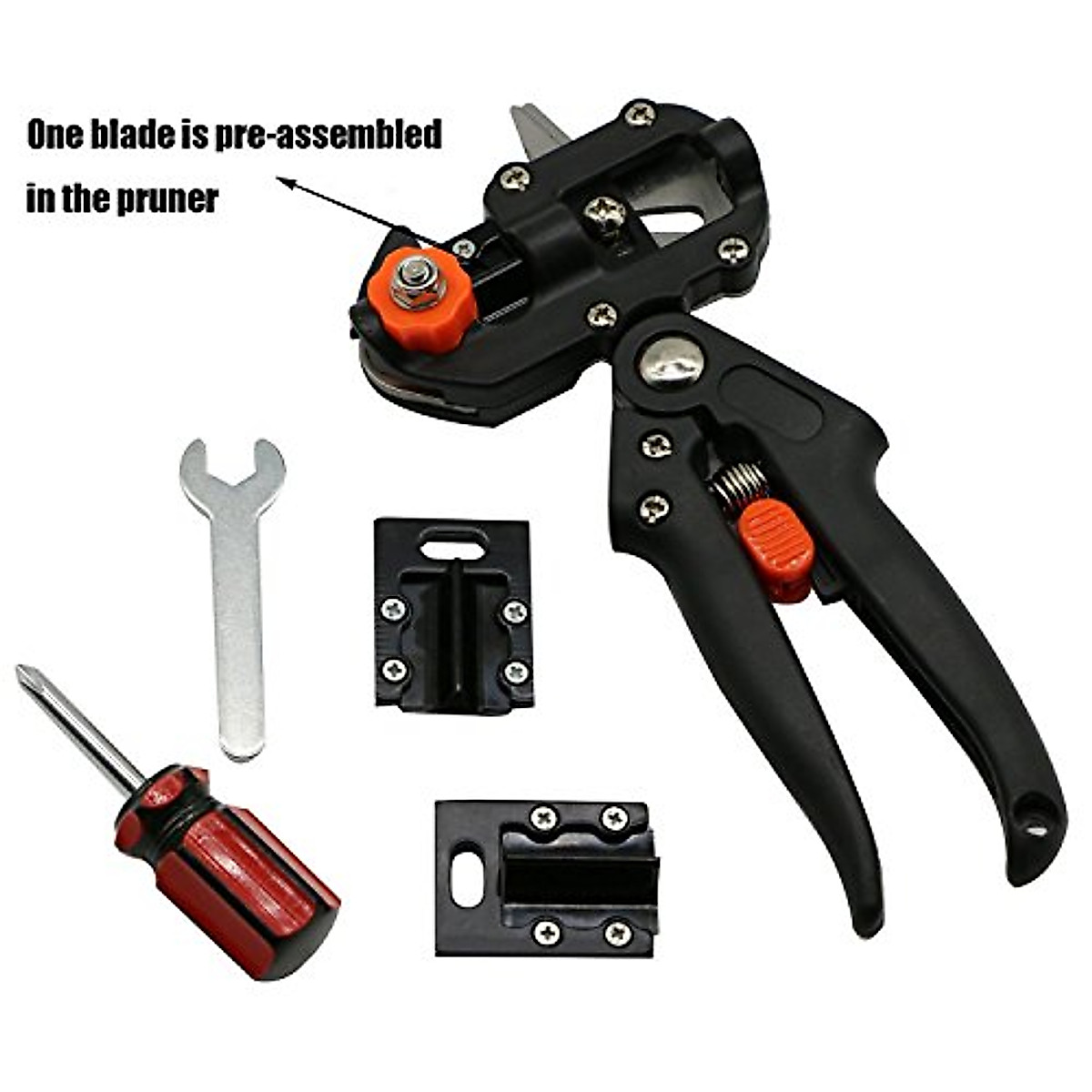 Garden Grafting Tool Set - Professional Pruning Shears Cutting Tool for Plant Branch Vine Fruit Trees, Included 3 Replacement Blades, Grafting Tape and English Manual