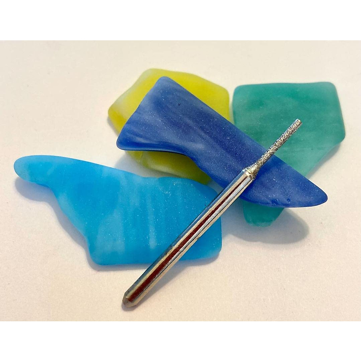 DrillGlass 1/16" Cylinder Drill Bits On A 1/8" Shank | Fits Your Rotary Tool Compatible with Dremel | Bag of 10, for Glass and Jewelry (11618RB)