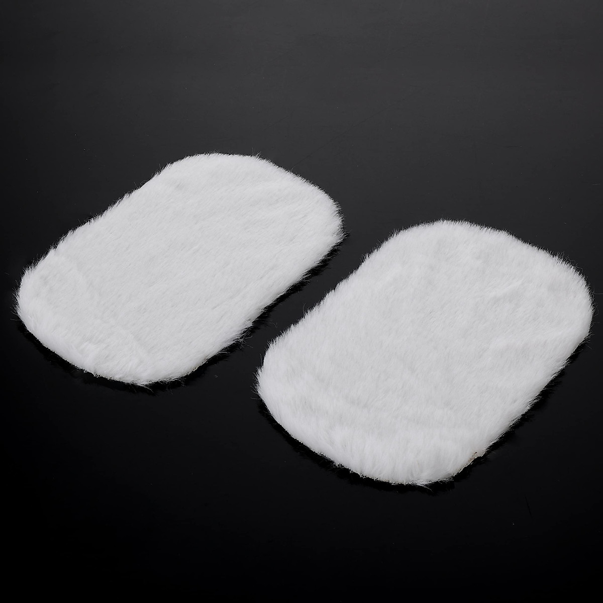 Cobee 2Pcs Miniature Carpets, 1:12 Dollhouse Wool Rug Dolls House White Furry Rugs Mini Furniture Dollhouse Accessories Play Set