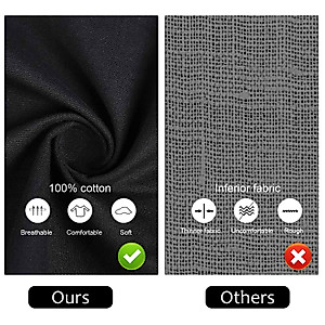 LessMo Bib Apron, Canvas Cotton Cooking Aprons for Women Men, Adjustable Neck Strap with 3 Pockets, 100% Cotton, Professional Quality 70 x 85 cm, for Chef Restaurant, Kitchen, BBQ (Black)