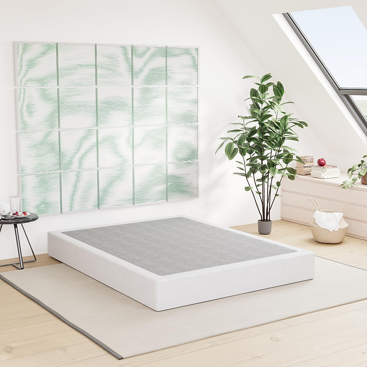 VTWAZAST 8 Inch Full Box Spring, Heavy Duty Metal Mattress Foundation, Easy Clean Fabric Bed Cover, Non-Slip, Noise Free, Easy Assembly