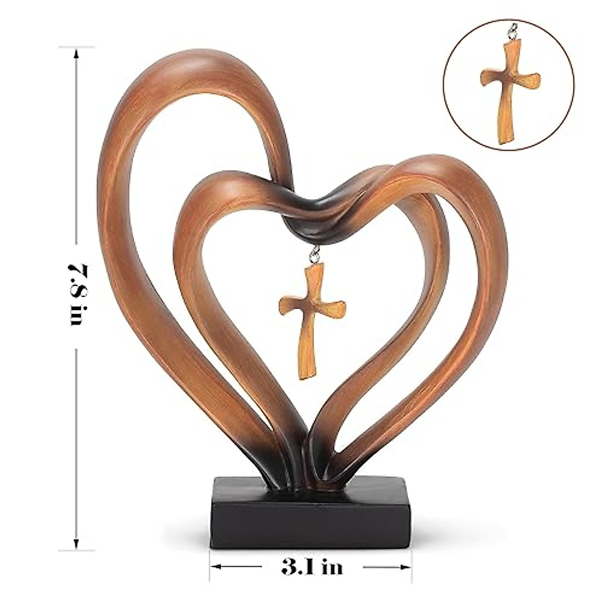 TZufa Wedding Anniversary Couples Gift - 25th 50th Anniversary Wedding Gift Ideas for Wife, Husband, Happy Anniversary, Wedding Decoration for Parents, Her/Him - Brown