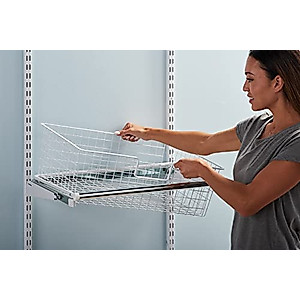 Rubbermaid Configurations Sliding Basket for Closet Drawer Organization, Sturdy Slide Out Basket, White