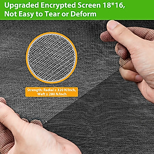 Replacement Window Screens, 48X118 Inch Durable Window Screen Mesh for Patio Porch Door Windows, DIY Adjustable Fiberglass Screen Repair Kit Sliding Net Roll Pet, Black by Ouskr