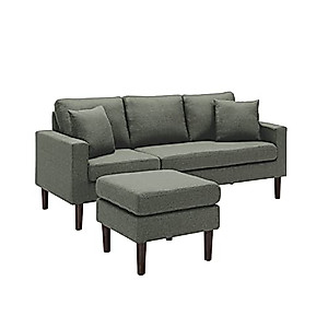 Moselota 72" SECTIONAL Sofa Left Hand Facing with 2 Pillows Dark Grey Fabric