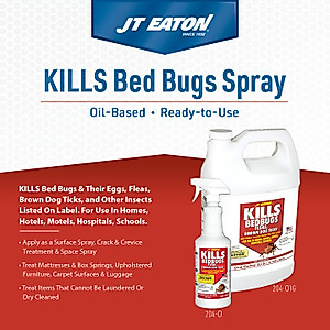 JT Eaton 204-O Bed Bug Killer Ultra, Oil-Based Insect Spray, Non-Staining Formula for Indoor Use, 1 Quart