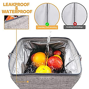 Cooler Backpack 30 Cans Insulated Leakproof Cooler Bag, Waterproof Large Capacity Backpack Cooler Lightweight Camping Lunch Backpack for Hiking, Beach, Fishing (Grey)