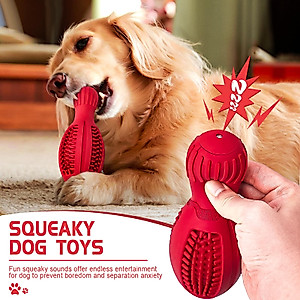 TonyEst Treat Dispensing Dog Toys, Interactive Dog Treat Puzzle Toy for Large Dogs, Durable Rubber Dog Chew Toys to Keep Them Busy, Squeaky Dog Toys for Aggressive Chewers Medium/Large Breeds