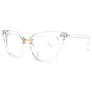 Zeelool Cat Eye Glasses Frame for Women Clear Lens Chandrika ZOP01899-02 Crystal