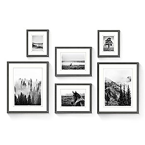 SunFlax Natural Landscape Framed Wall Art - Mysterious Forest and Wildlife Animal Pictures Wall Art Sets with Black Wooden Frames for Bathroom, Living Room, Bedroom, Office
