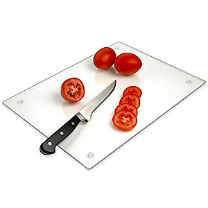Tempered Glass Cutting Board – Long Lasting Clear Glass – Scratch Resistant, Heat Resistant, Shatter Resistant, Dishwasher Safe. (XLarge 16x20")