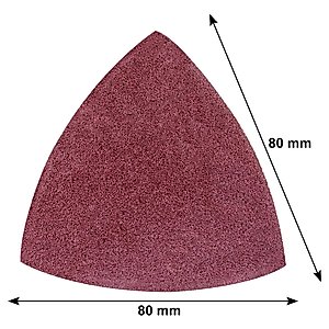 AUSTOR 100 Pieces Triangle Sanding Pads Triangular Sandpaper Sanding Sheets Fit for 3-1/8 Inch Oscillating Multi Tool Hook and Loop Assorted 40/60/80/120/180/240/320/400/600/800/1000 Grits, No Holes