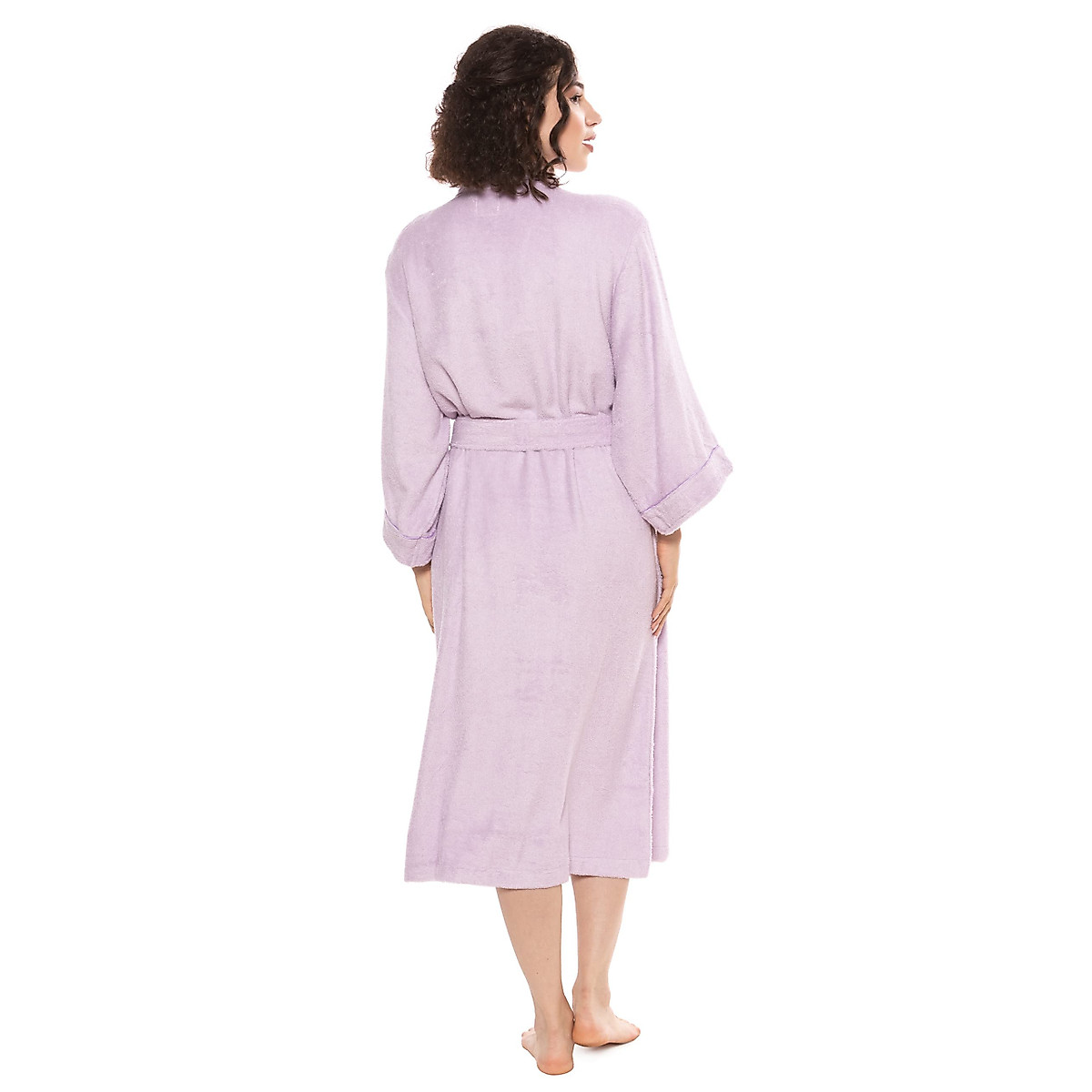 TexereSilk Women's Luxury Terry Cloth Bathrobe - NEW & IMPROVED FABRIC (Lavender Fog, Large/X-Large)