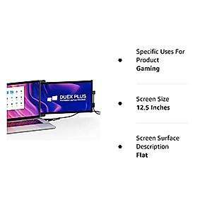 Mobile Pixels Duex Plus Portable Monitor for Laptops, USB C/USB A Plug and Play 13.3in FHD 1080p Laptop Screen Extender