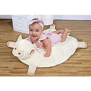 Bearington Baby Lil' Alma Belly Blanket, Llama Plush Stuffed Animal Belly Blanket, Tummy Time Play Mat