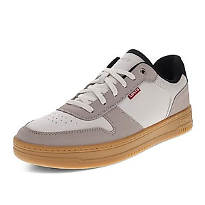 Levi's Mens Drive Lo 2 Vegan Leather Casual Lace Up Sneaker Shoe, Winter White/Gum, 12 M