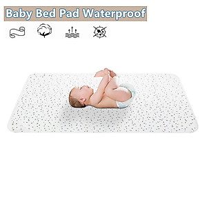 AMIATCH Baby Waterproof Bed Pad - Washable Wetting Pads for Toddler Children Baby Crib Waterproof Mattress Pad Potty Training Pads Reusable Underpads Bed for Kids Adult Pets(Dolphins)