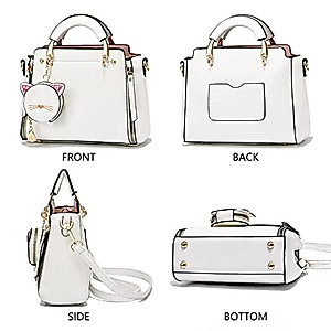 Fashion Ladies Purses and Handbags, Women Leather Top Handle Satchel Cute Shoulder Totes Bags Trendy Crossbody Purses