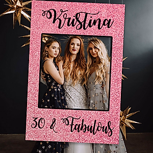 BannerBuzz Custom Forty & Fabulous Photo Frame, Photo Booth Frame, can use it as Props For Decorations, Looks Attractive, Selfie Photo Frame (36"x48", Design 05)