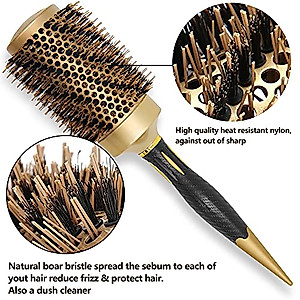 Aozzy Round Brush Set for Blow Drying, Professional Hair Styling Brush, Thermal Nano Ceramic Ionic Barrel Round Curling Brush Boar Bristle Round Hair Brush for Women