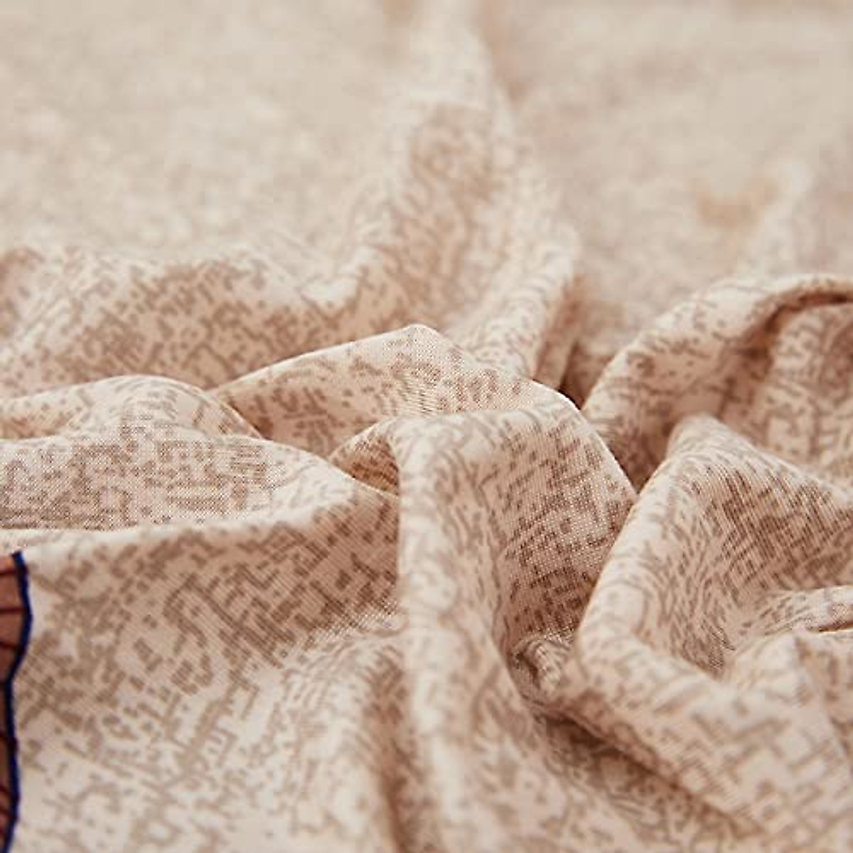 AMDXD 4 Seater Recliner Couch Cover 235-300cm, Polyester Furniture Covers Light Brown Dark Blue Flower Anti-Slip Super Stretch Sofa Cover Style 10