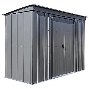 Arrow Classic Steel Storage Shed, 8x4, Charcoal