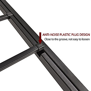 LAVHOME Queen Size Classic Metal Platform Bed Frame Mattress Foundation with Victorian Style Iron-Art Headboard/Footboard/Under Bed Storage/No Box Spring Needed/Black