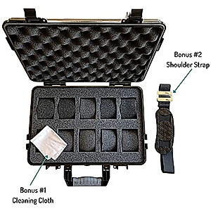 ModernGen 10 Slot Watch Box Travel Case - Heavy Duty Plastic Impact Resistant Waterproof