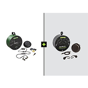 Shure AONIC 3 True Wireless Earbuds Bundle with SE315 Sound Isolating Earphones + RMCE-TW2 Bluetooth Adapter, Clear Sound, Single Driver with BassPort, Secure In-Ear Fit, Durable Quality - Black