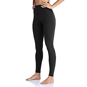 Colorfulkoala Women's High Waisted Tummy Control Workout Leggings Full Length Ultra Soft Yoga Pants 28" (S, Black)