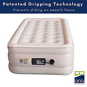 Aria Twin Inflatable Air Mattress with Built-in Pump Comfortable Self-Inflating Air Bed for Guests or Travel