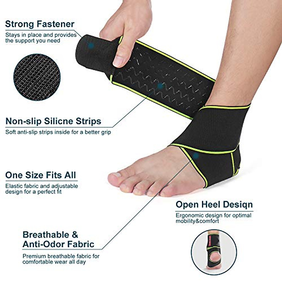 SNEINO Ankle Brace for Women & Men - Breathable Comfortable Adjustable Ankle Stabilizer, Ankle Support Brace for Basketball, Running, Achilles, Minor Sprains,Joint Pain Relief, Injury Recovery (1PACK)