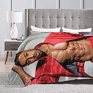 Michael B. Jordan Eric Stevens Soft and Comfortable Warm Fleece Blanket for Sofa,Office Bed car Camp Couch Cozy Plush Throw Blankets Beach Blankets (50"x40")