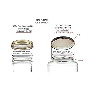 Nakpunar 24 pcs 110TW Gold Lids, BPA Free Plastisol Lined - 110mm Lug Lids for Glass Jars, Canning, Preserving