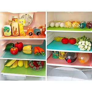 seaped 5 Pcs Refrigerator Mats,EVA Refrigerator Liners Washable Can Be Cut Refrigerator Pads Fridge Mats Drawer Table Placemats,Shelves Drawer Table Mats,Size 17.6"x11.3",Red/1 Green/2 Blue/2