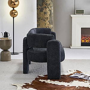 Homtique 75" Modern Sofa for Living Room, Upholstered Boucle Sofa Unique Design Sofa for Bedroom, Contemporary Style Settee Bench Small Couches for Small Spaces, Dark Grey