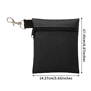 BuyAgain Golf Tee Pouch, 5.62 X 6.87 Inch Professional Zipper Golf Tee/Ball Pouch Bag with Metal Lobster Claw Clip