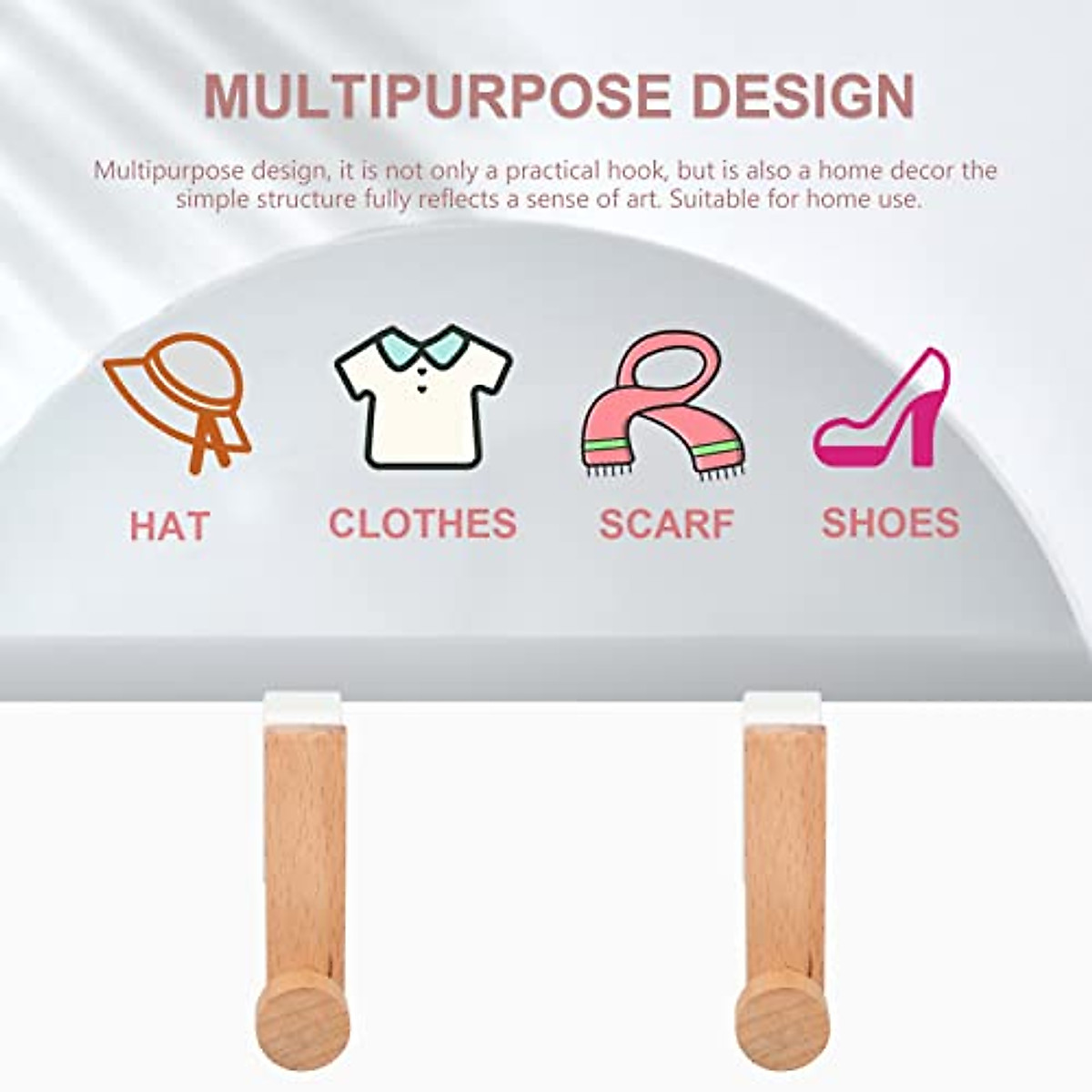 Cabilock 4 pcs Robes Clo Organizer Clothes and Glass Wooden Wall Wood Frameless Bathroom Racks or Hats Shower Metal Door Over Mounted Towels, Hooks Entryway Jackets Multifunctional Kitchen