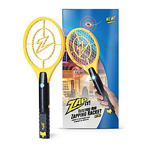 Zap It! Mini Bug Zapper - Rechargeable Mosquito, Fly Killer and Bug Zapper Racket - Flies Killer Indoor - 4,000 Volt - USB Charging, Super-Bright LED Light to Zap in The Dark - Safe to Touch